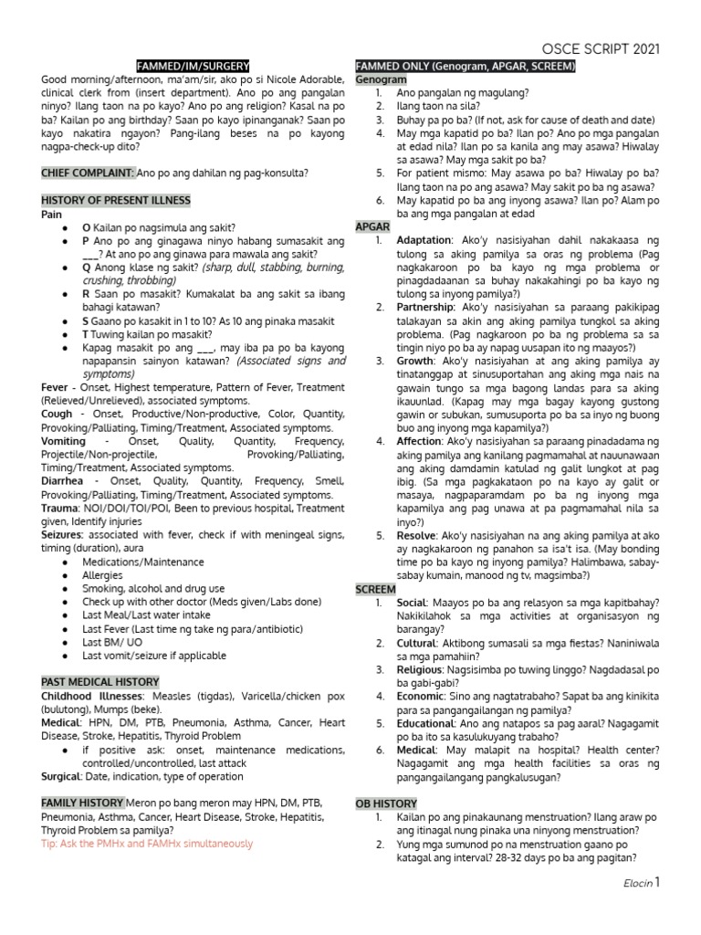 Osce Script 2021 | PDF