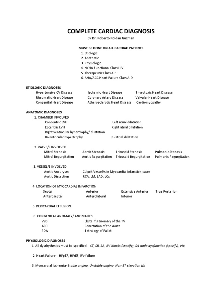 Complete Cardiac Diagnosis | PDF | Heart | Myocardial Infarction