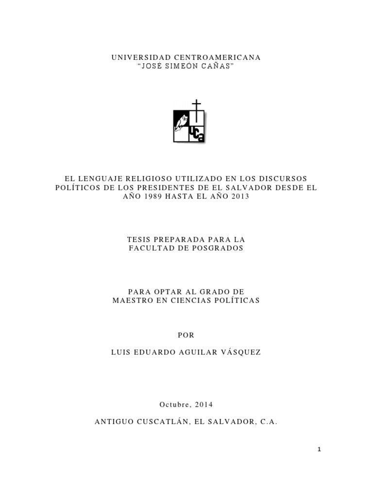 El Lenguaje Religioso Utilizado en Los Discursos Políticos de Los ...