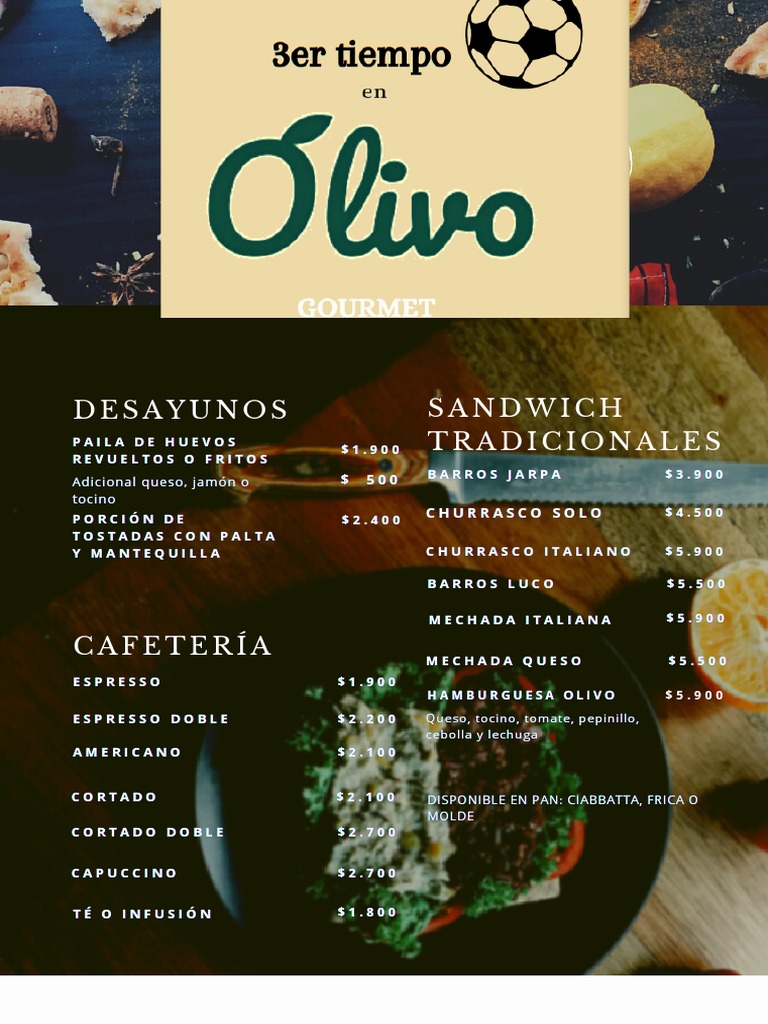 EL Olivo Menu Tercer Tiempo PDF | PDF | ensalada | Cocina europea