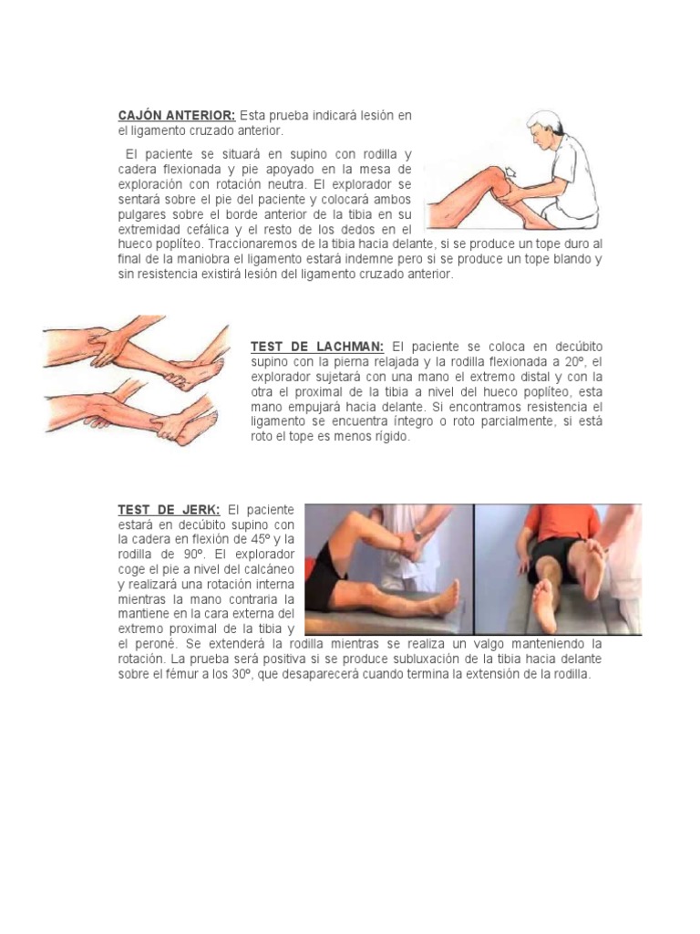 Pruebas de Rodilla | PDF | Rodilla | Sistema musculoesquelético
