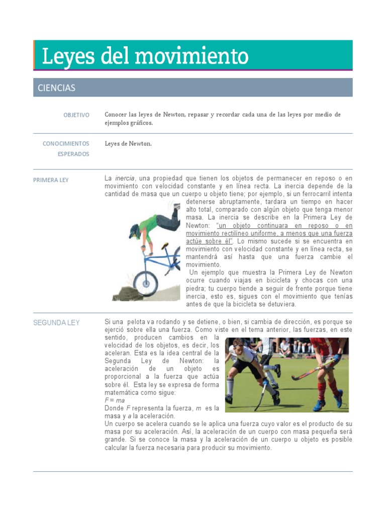 Leyes de Newton: Inercia y Fuerza | PDF | Fuerza | Las leyes del ...