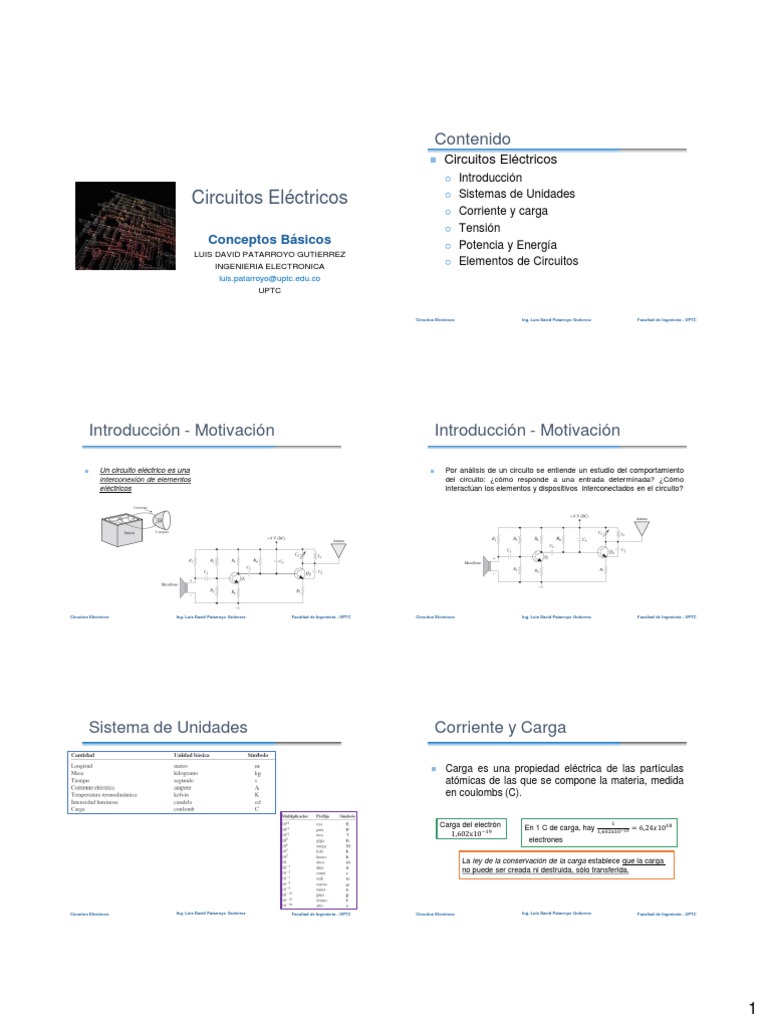 01 Conceptos Basicos | PDF | Corriente eléctrica | Energia electrica