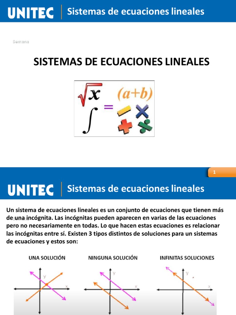 Sistemas de Ecuaciones Lineales | PDF | Sistema de ecuaciones lineales ...