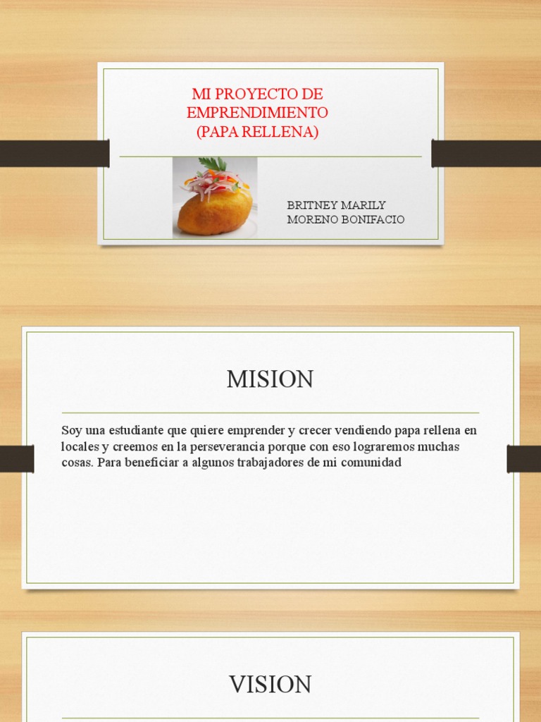 Emprendimiento de Papa Rellena | PDF