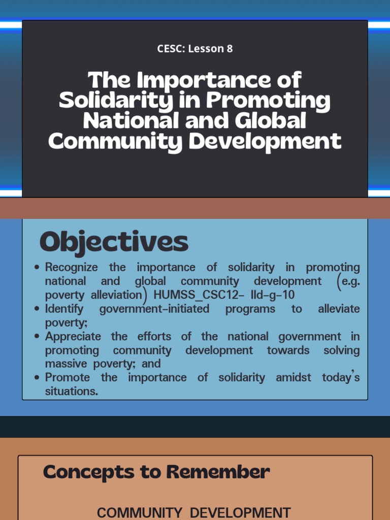 CESC Lesson 8 - The Importance of Solidarity in Promoting National and ...