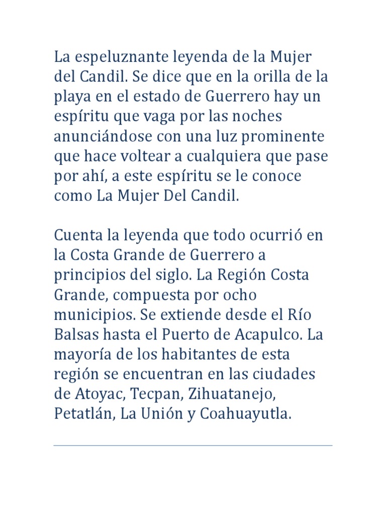 La Espeluznante Leyenda de La Mujer | PDF