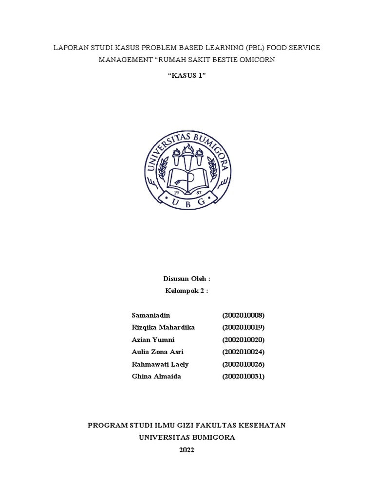 LAPORAN STUDI KASUS PSM Kelompok 1 | PDF