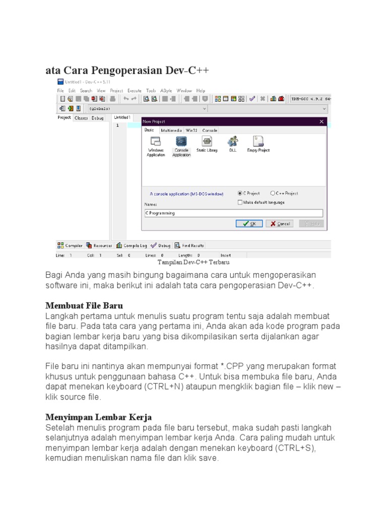 Cara Pengoerasian Program C++ | PDF