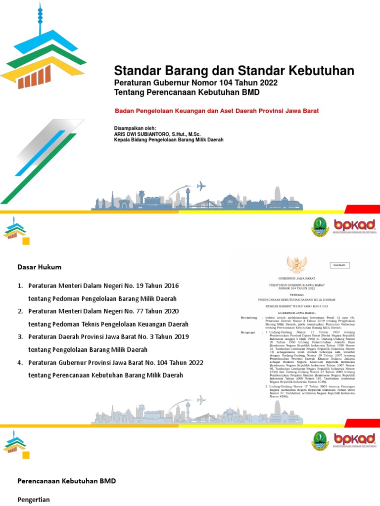 (Paparan 1) SBSK Dalam Pergub 104 Perencanaan Kebutuhan BMD | PDF