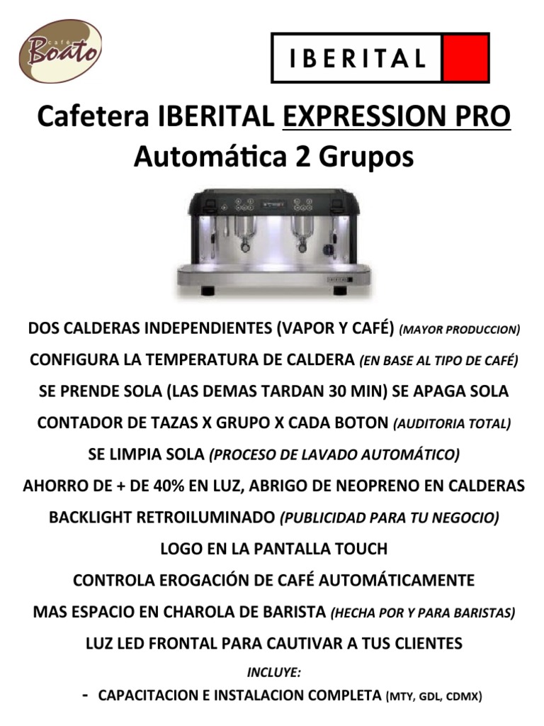 Cafetera IBERITAL EXPRESSION PRO PARA SUCURSAL | PDF