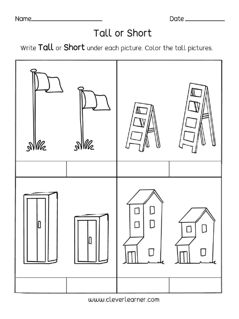 Taller or Shorter Numbers Activities 04 | PDF