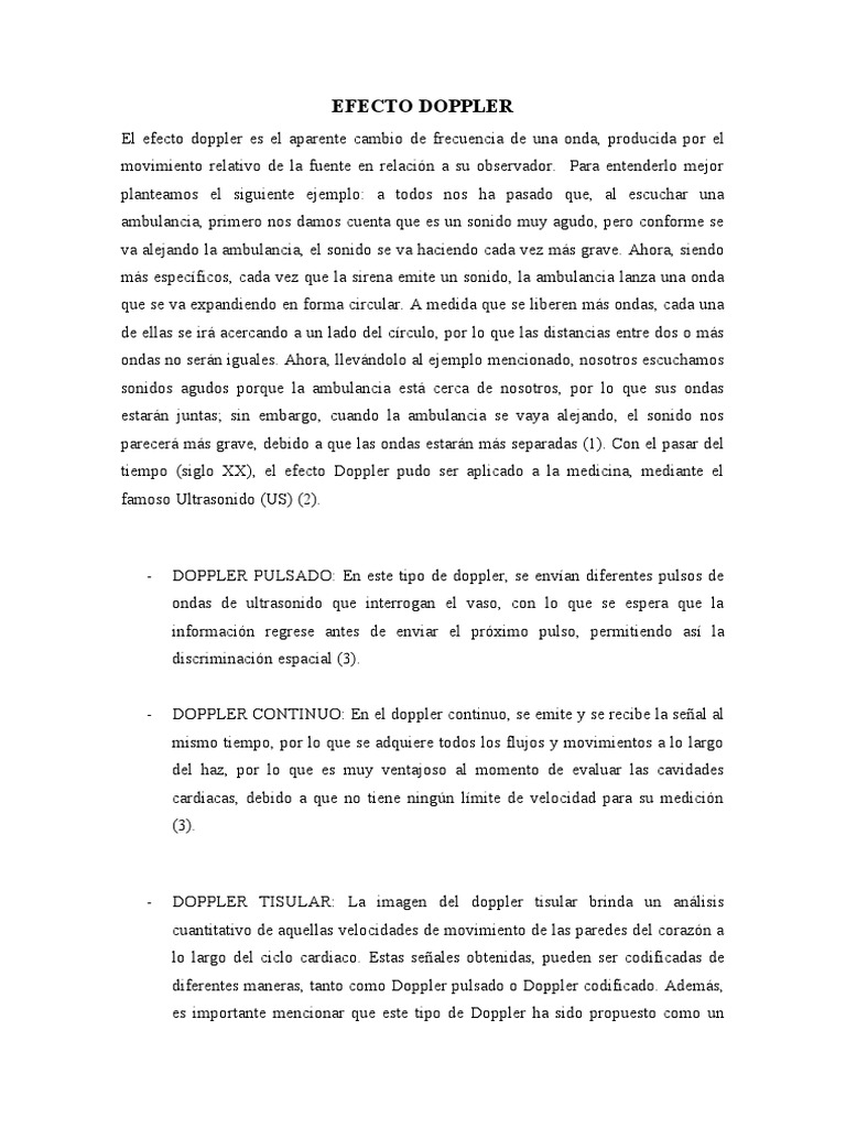 Efecto Dopler | PDF | Efecto Doppler | Movimiento (física)