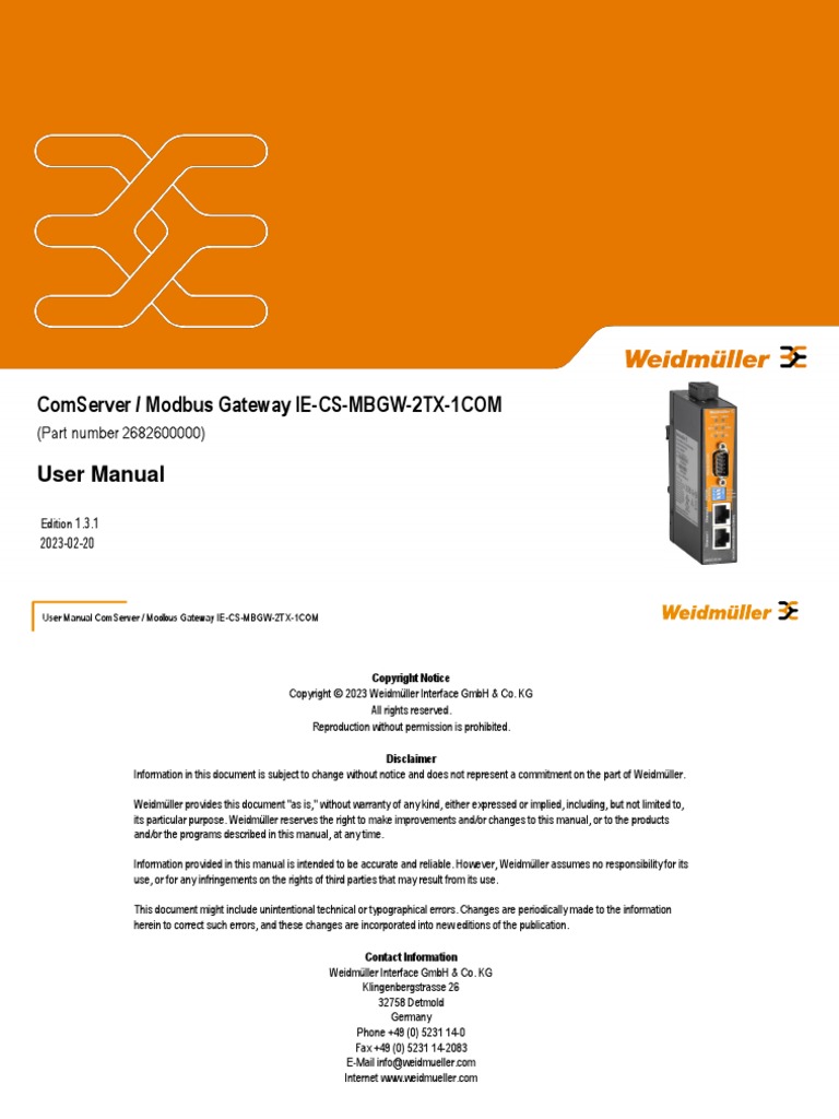 Manual - IE CS MBGW 2TX 1COM - V1.3.1 - 2023 02 20 | PDF | Transmission Control Protocol | Port ...