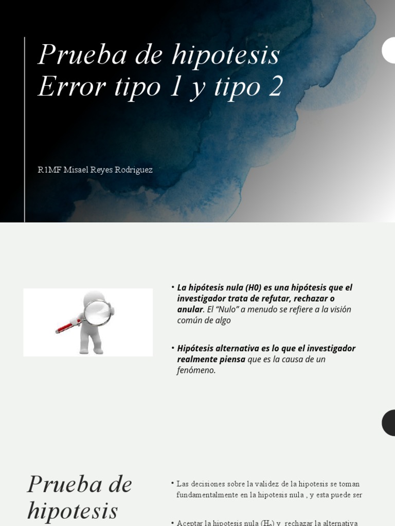Prueba de Hipotesis Error Tipo 1 y Tipo 2 | PDF