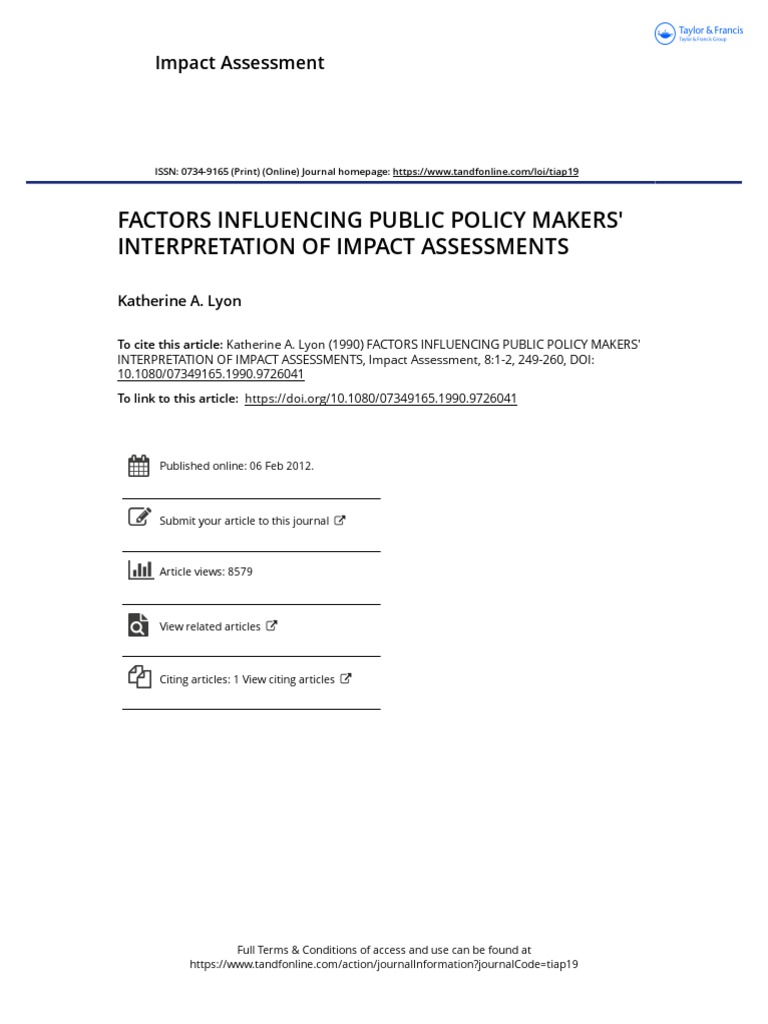 Factors Influencing Public Policy Makers Interpretation of Impact ...