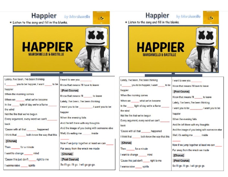 Happier - Marshmello | PDF