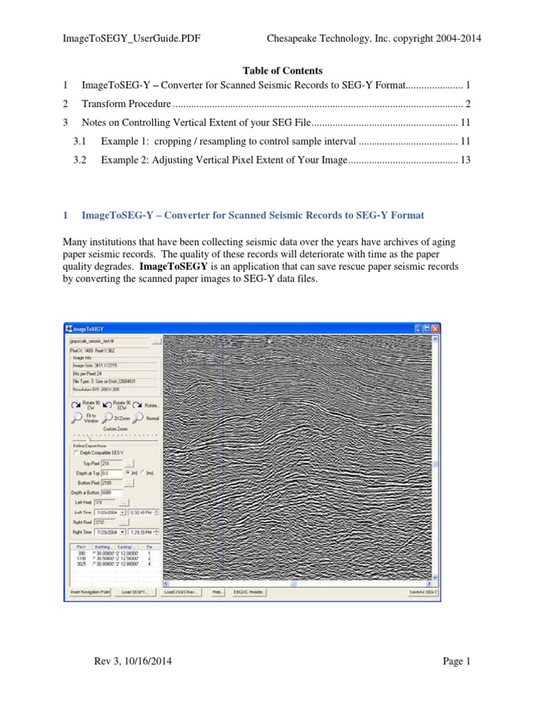 ImageToSEGY UserGuide PDF | PDF | Computer File | Image Scanner