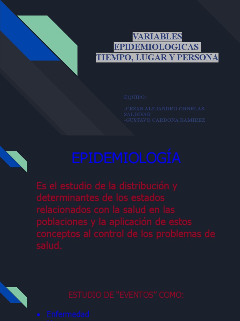 Variables Epidemiologicas Tiempo J Lugar y Persona | PDF ...
