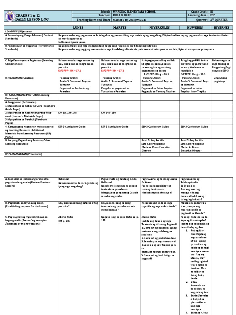 Esp 3 - Q3 - W4 DLL | PDF