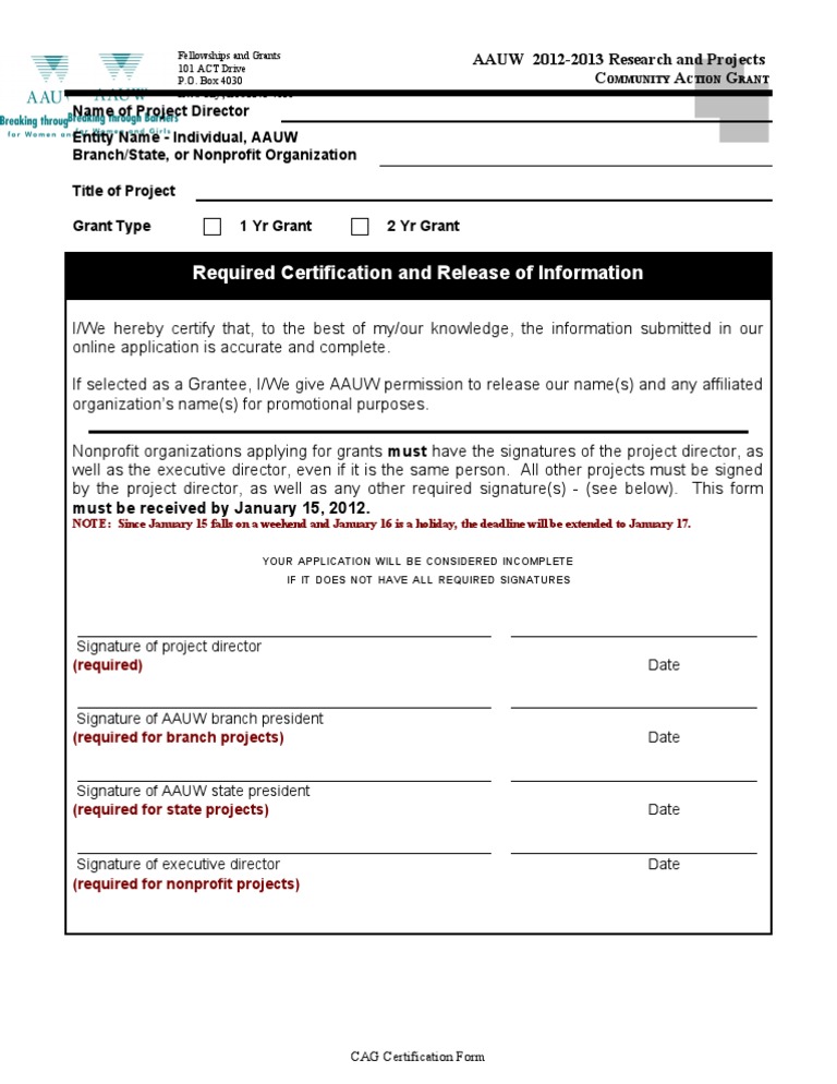 CAG Certification Form | PDF | Career & Growth | Finance & Money Management