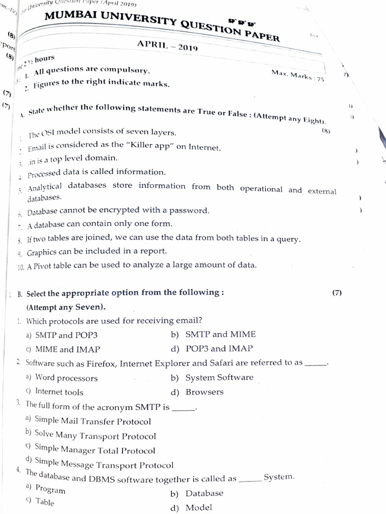 Sybcom CP Sem4 Paper Pattern | PDF | Databases | Computing
