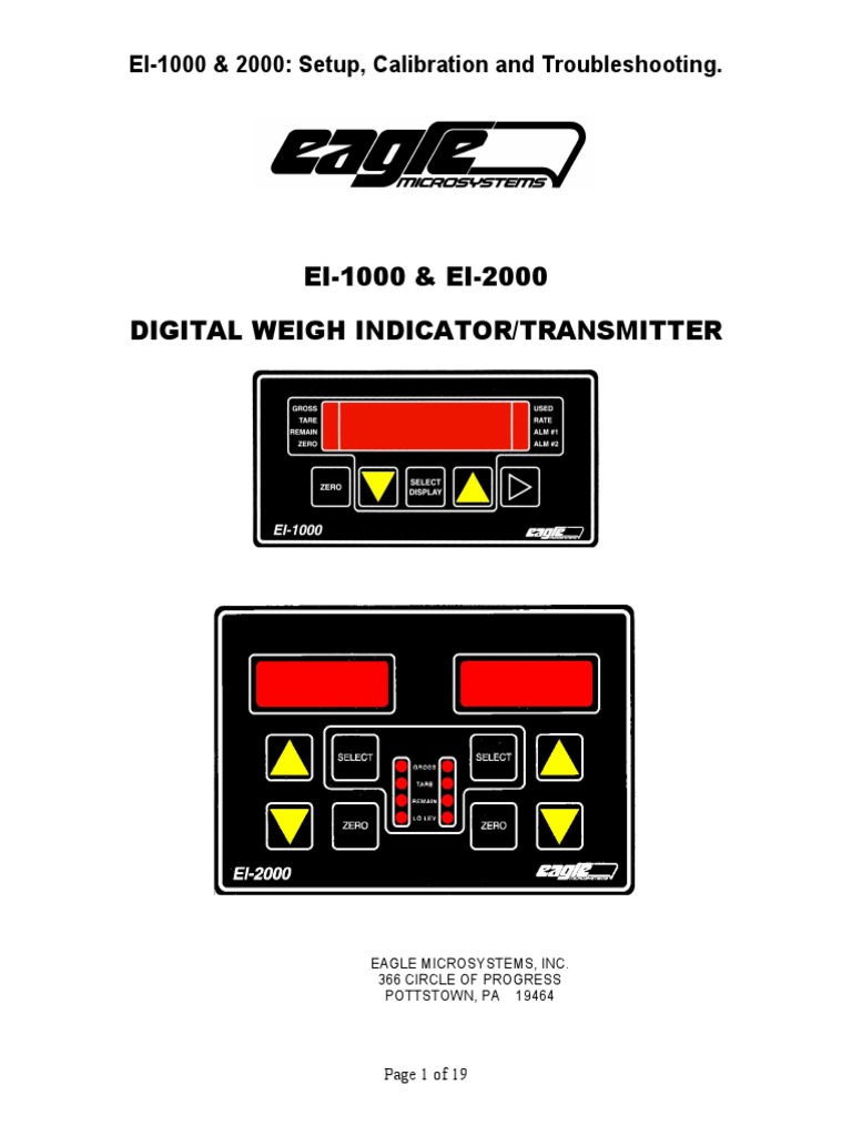 Weighing Indicator (EI-1000) | PDF | Alternating Current | Weight
