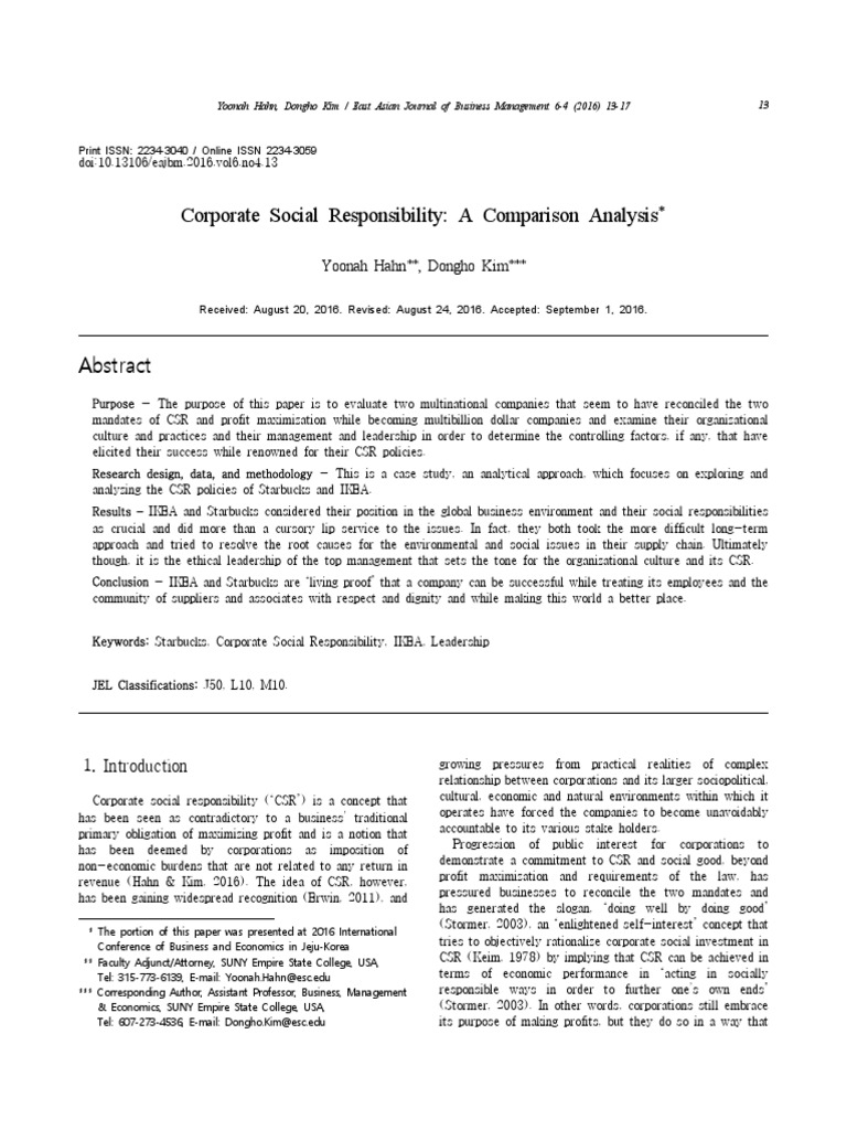 Analyzing the Corporate Social Responsibility Policies and Practices of IKEA and Starbucks ...