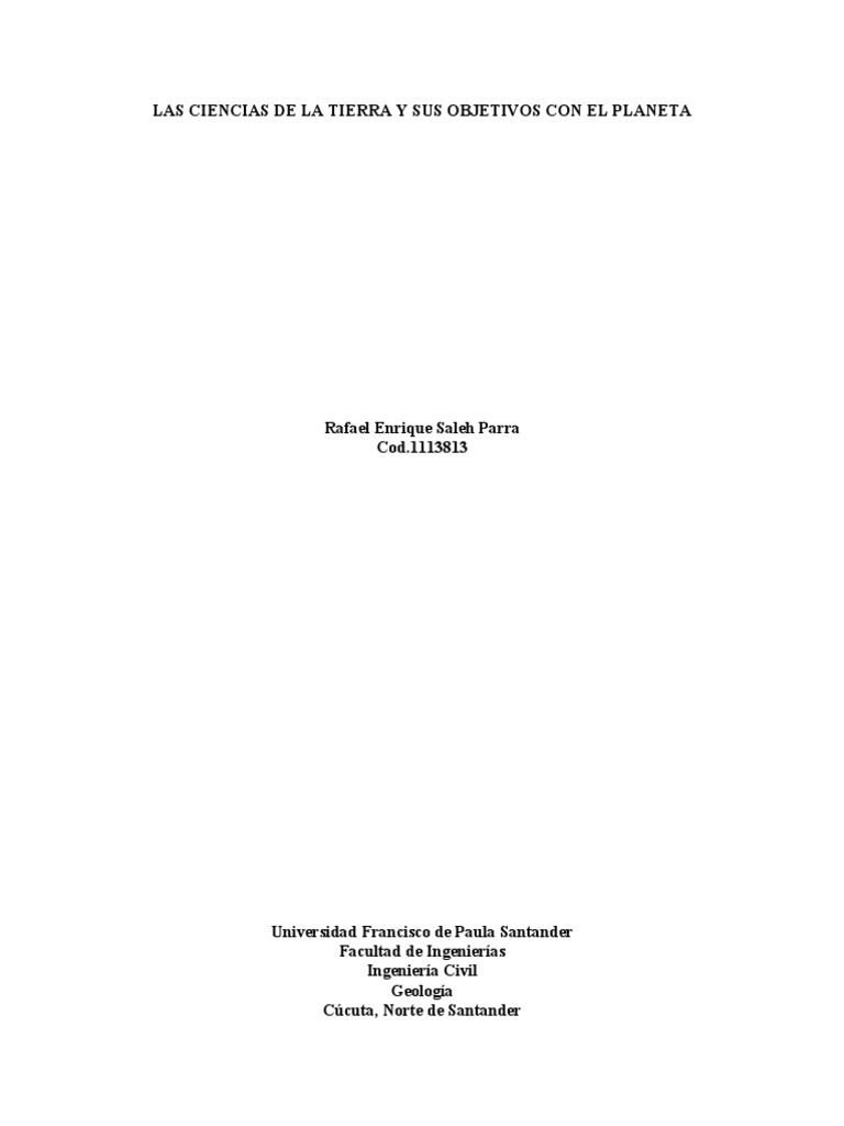 Las múltiples disciplinas de las ciencias de la Tierra y sus objetivos ...