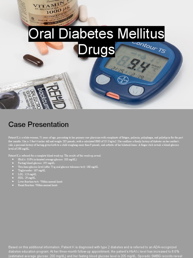 Oral Diabetes Mellitus Medications | PDF | Insulin Resistance | Diabetes