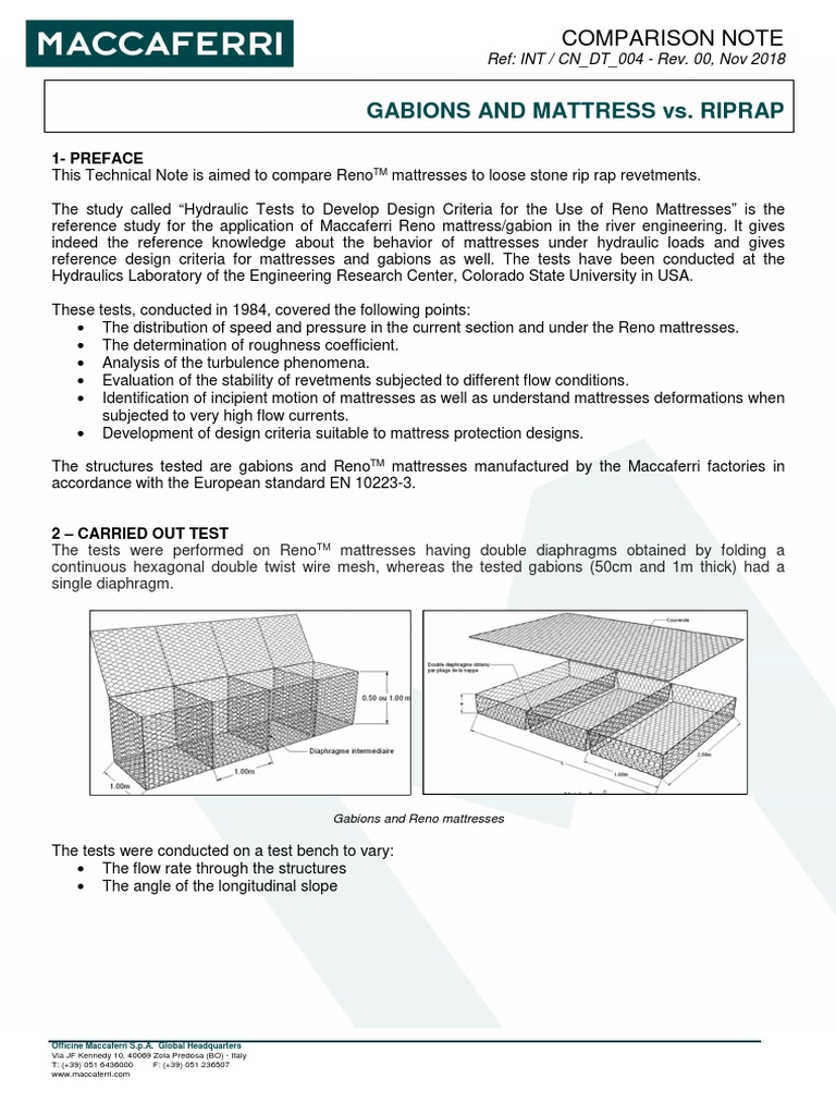 CN-DT-004 - ENG - Riprap vs. Mattresses - Rev. 0 PDF | PDF | Carbon ...