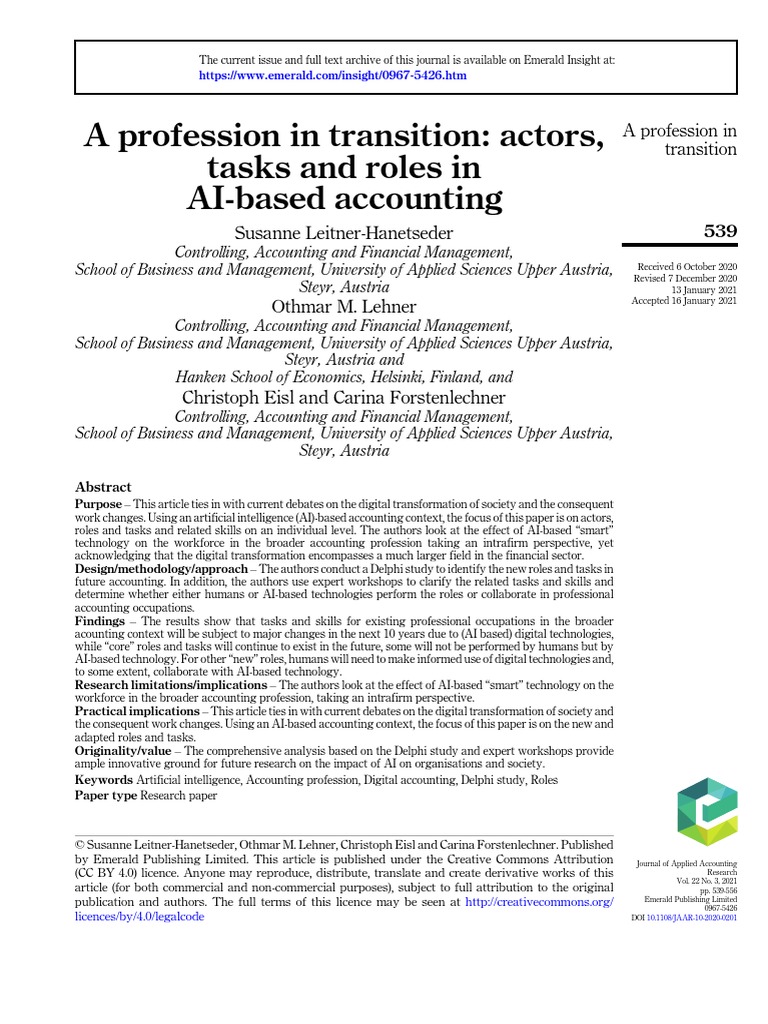 Ai Based Accounting Pdf Artificial Intelligence Intelligence Ai