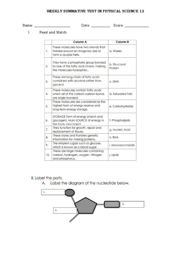 Weekly Summative Test in Physical Science 12 | PDF | Business | Science ...