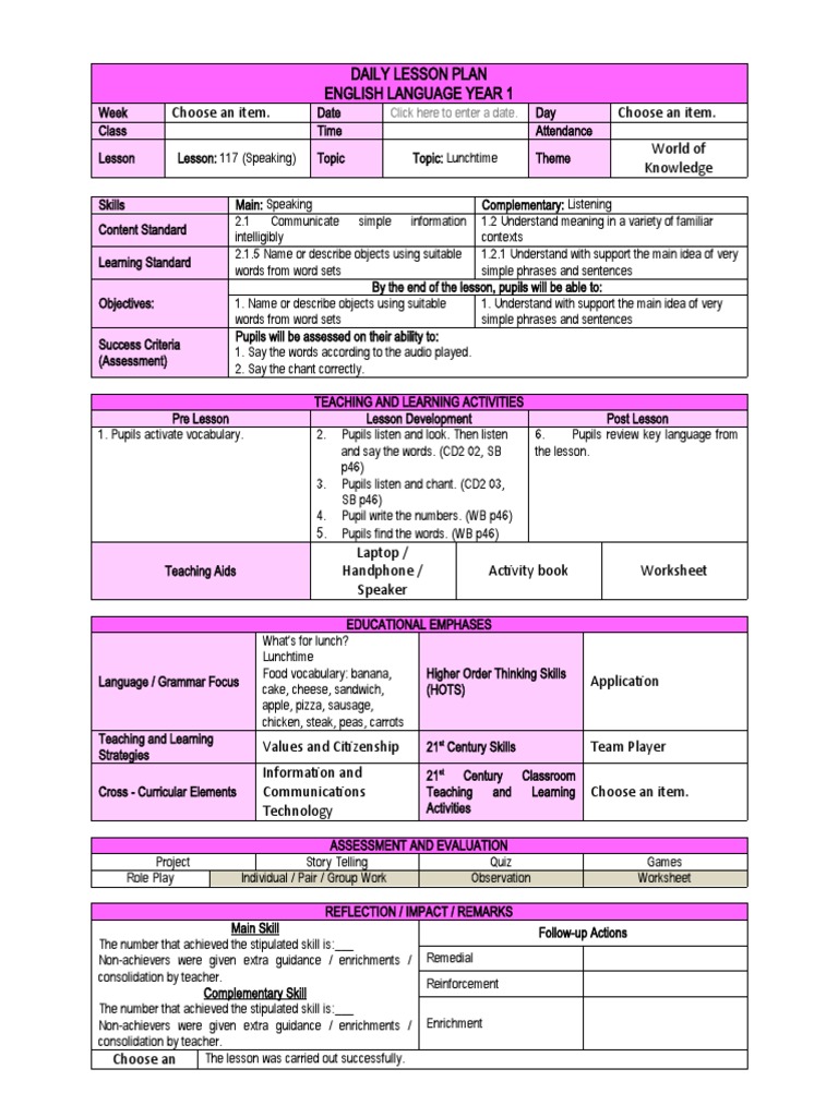 Lunchtime (Lesson 117-150) | PDF | Lesson Plan | Teachers