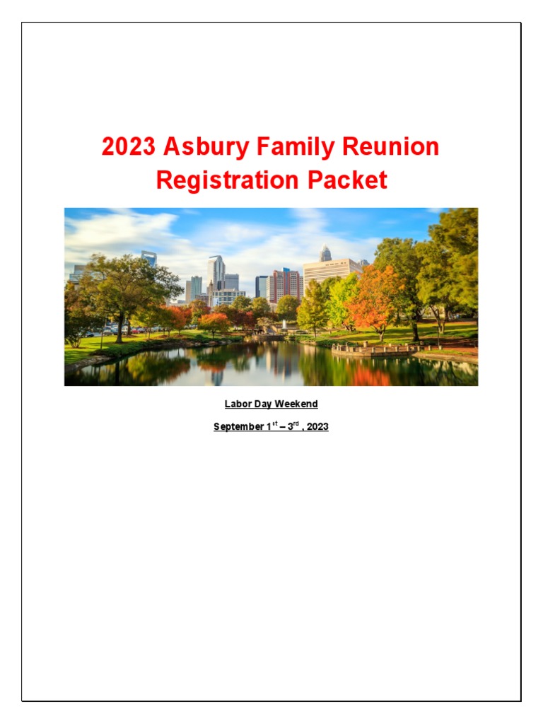 Asbury Family Reunion Packet Revised 2023 | PDF