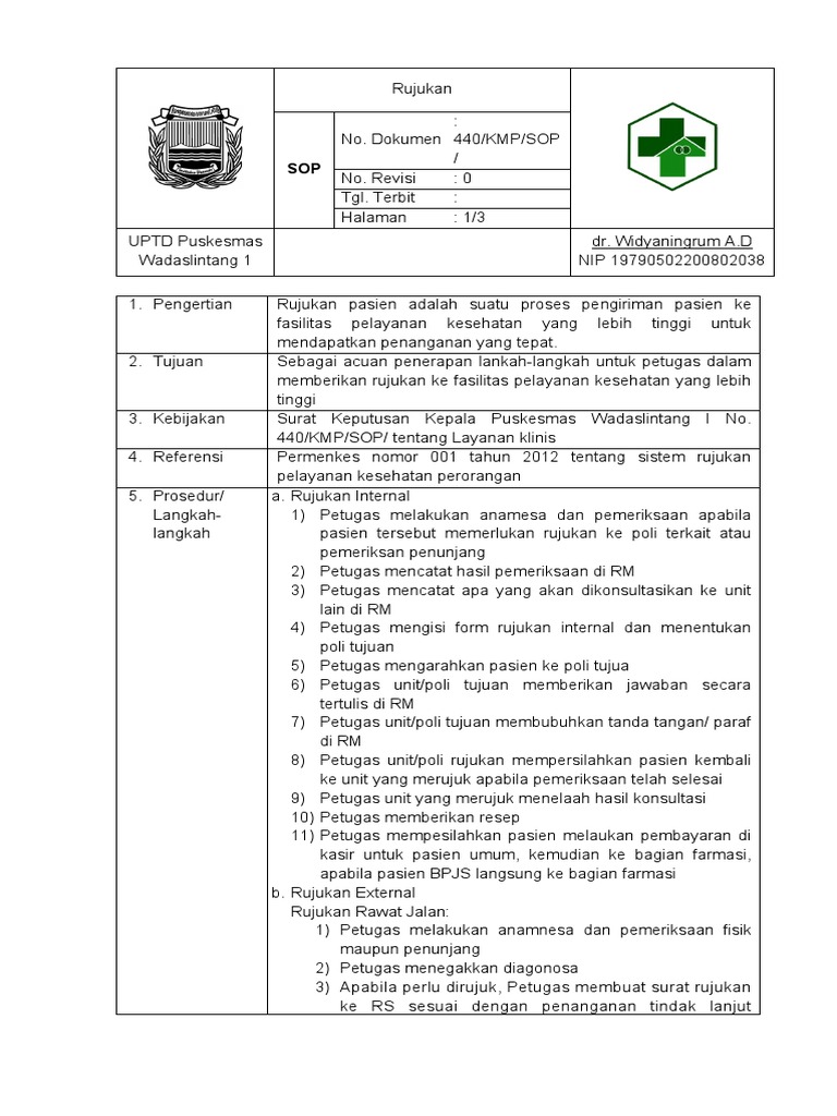 SOP RUJUKAN Review | PDF