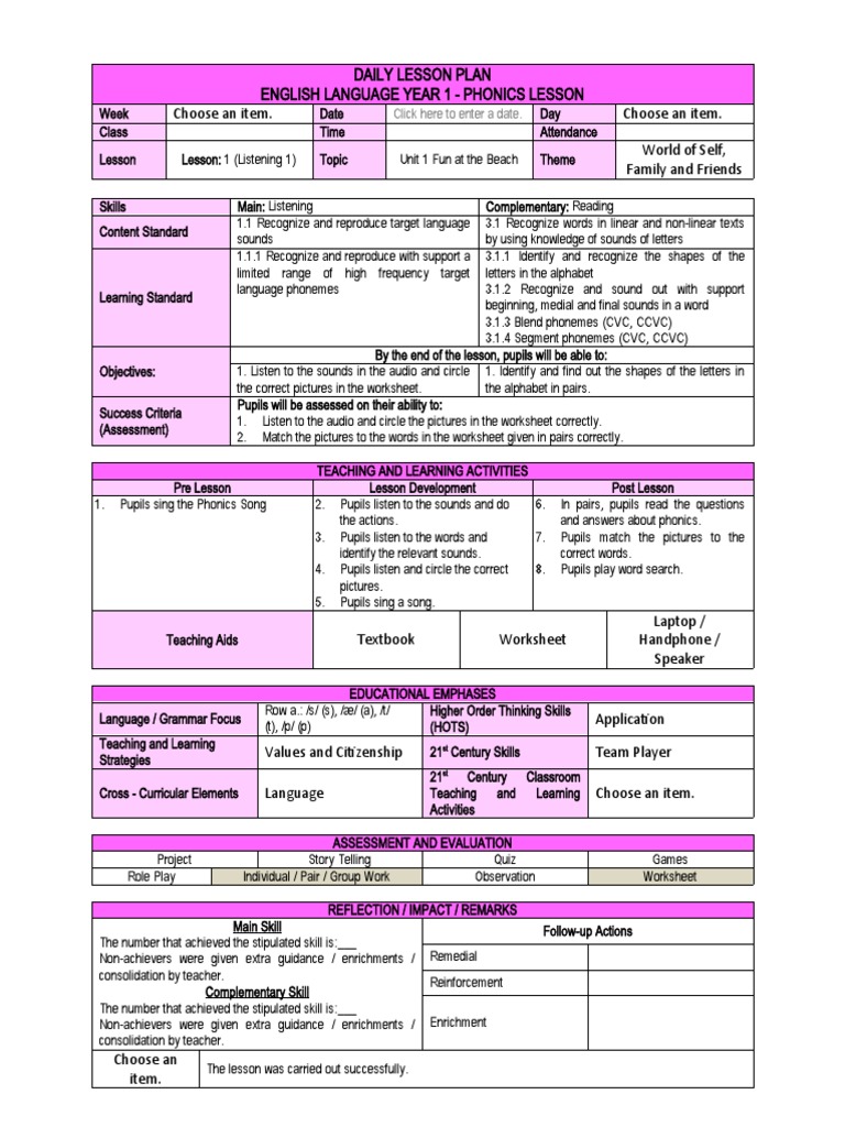 Phonics (Lesson 1-21) | Download Free PDF | Phonics | Lesson Plan