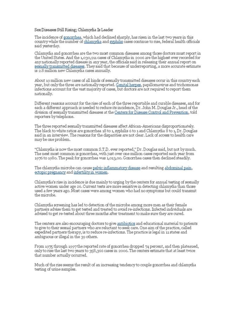 Sex Diseases Still Rising Pdf Sexually Transmitted Infection