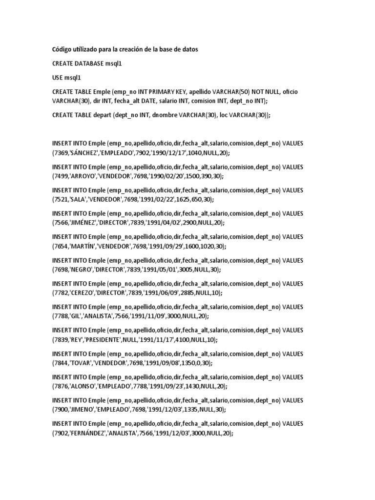 Consultas SQL | PDF | SQL | Modelo de datos