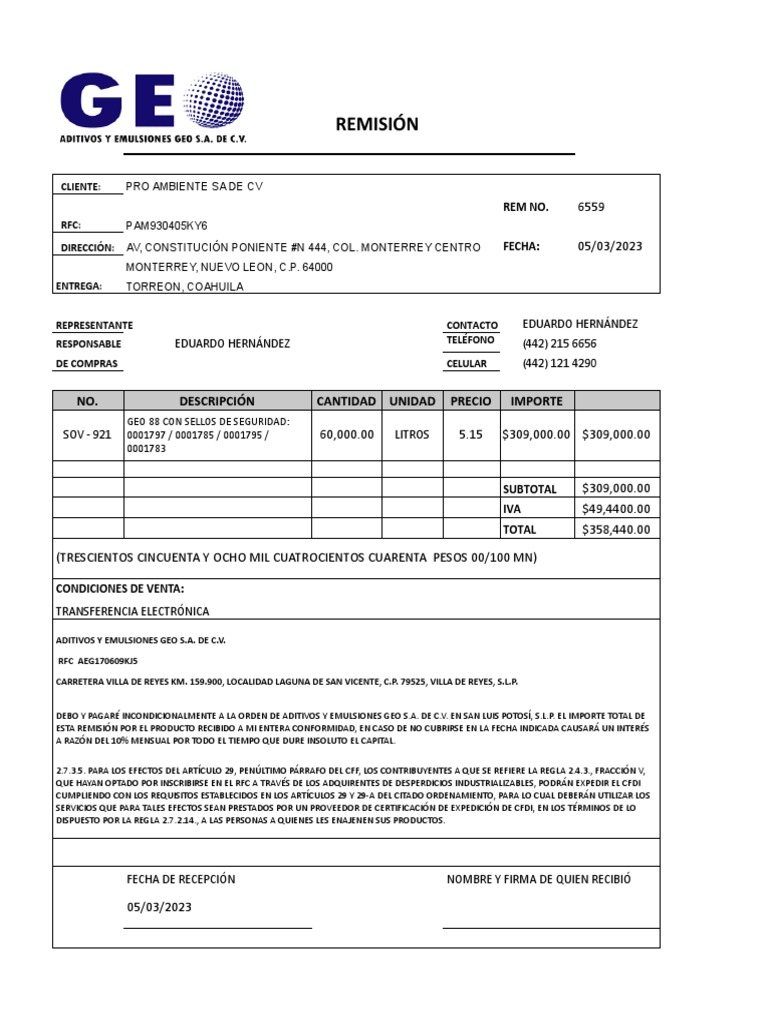 1. REMISION CEMEX FULL - Hoja1 | PDF