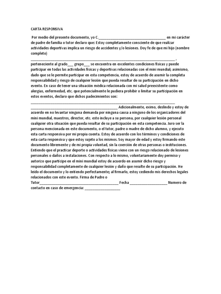 Carta Responsiva | PDF