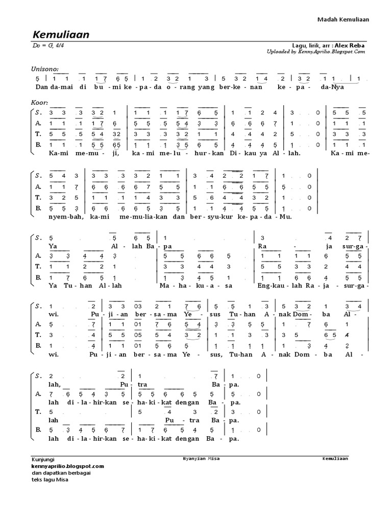 Madah Kemuliaan - Kemuliaan | PDF