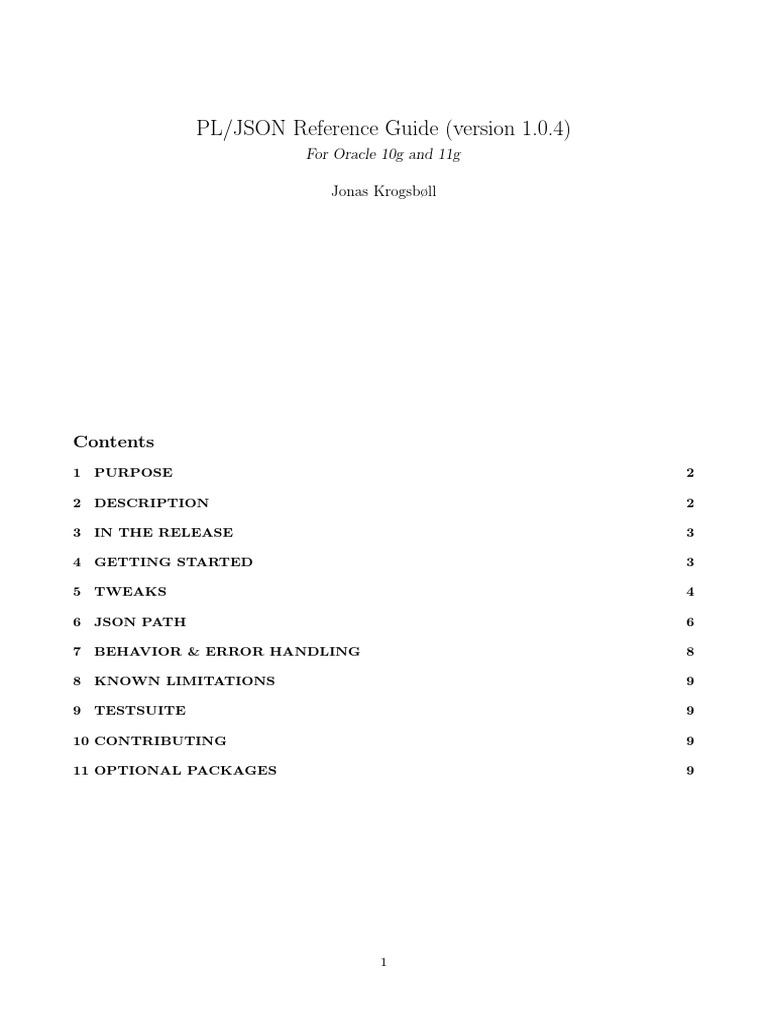 PL - JSON Reference Guide (Version 1.0.4) | PDF | Json | Parsing PL - JSON Reference Guide (Version 1.0.4) | PDF | Json | Parsing