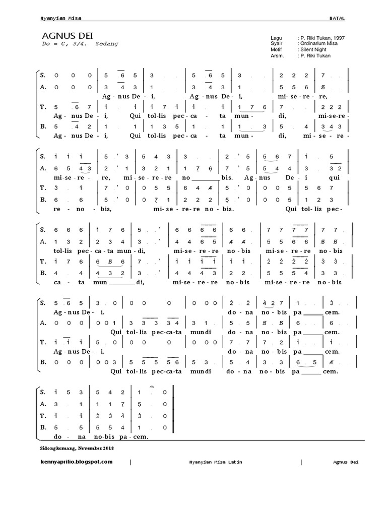 Natal - Agnus Dei Riki Tukan | PDF