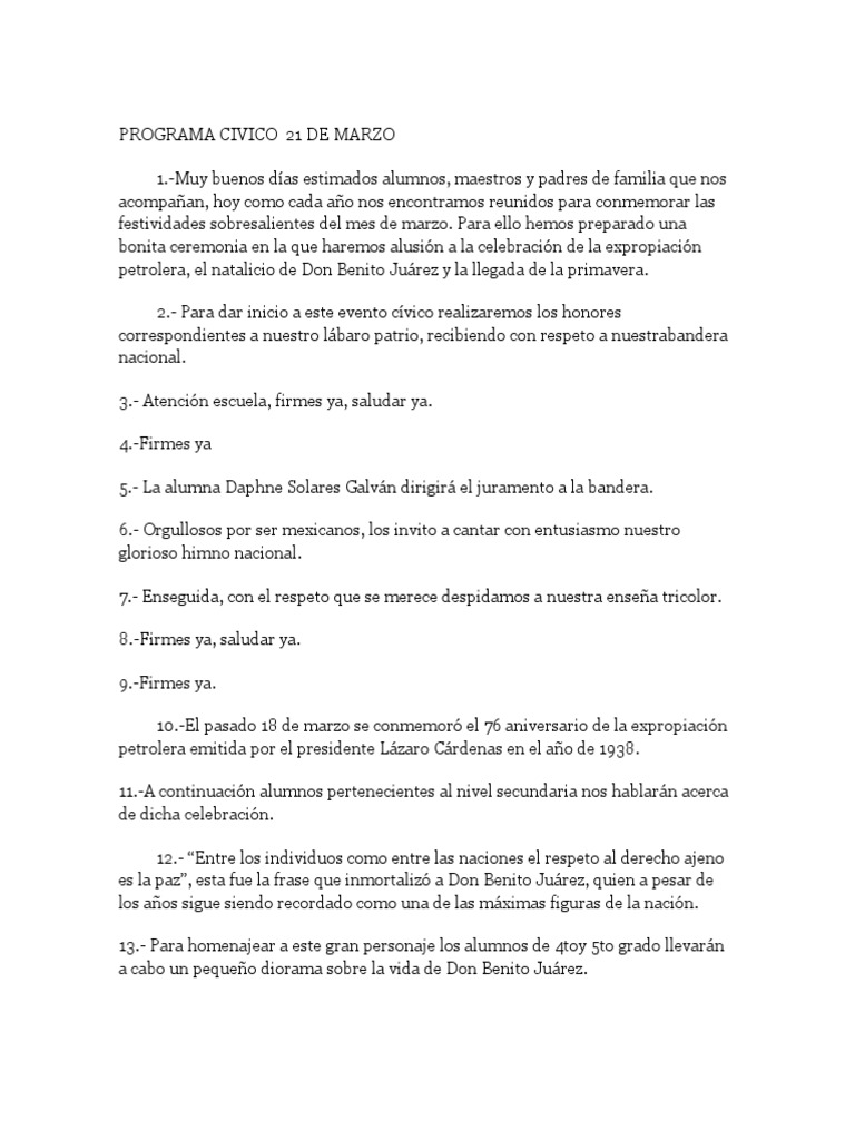 Programa Civico 21 Marzo | PDF