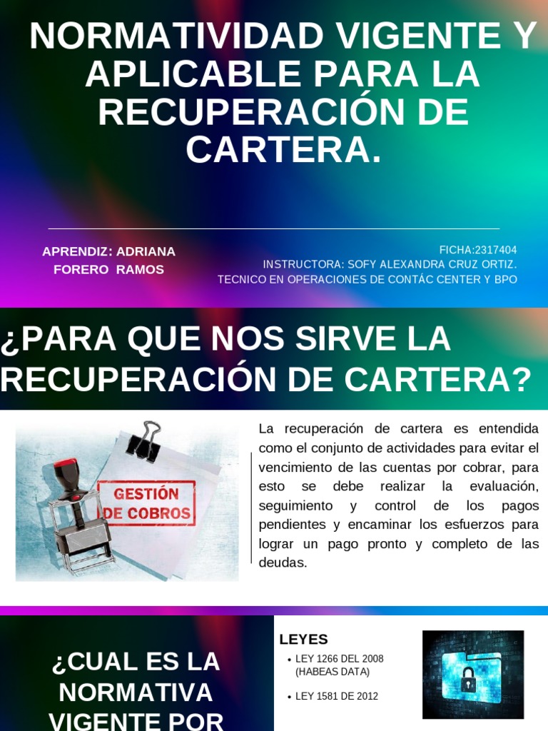 NORMATIVIDAD VIGENTE Y APLICABLE PARA LA RECUPERACIÓN DE CARTERA. | PDF | Información | Economias