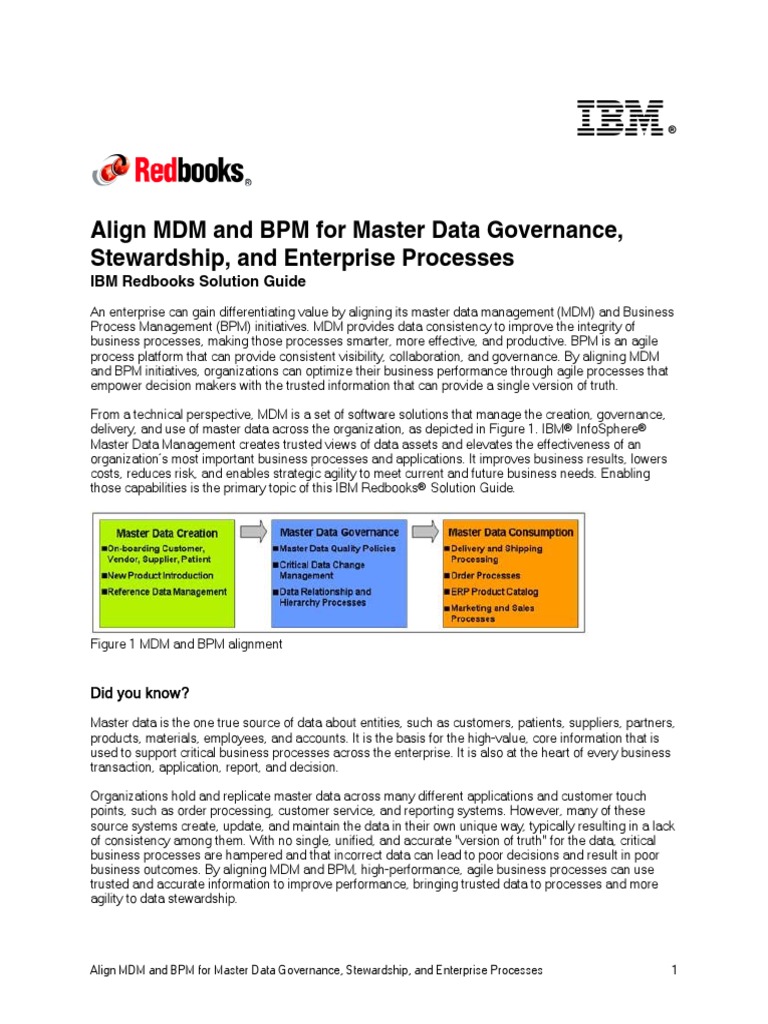 Align MDM and BPM For Master Data Governance, Stewardship, and ...