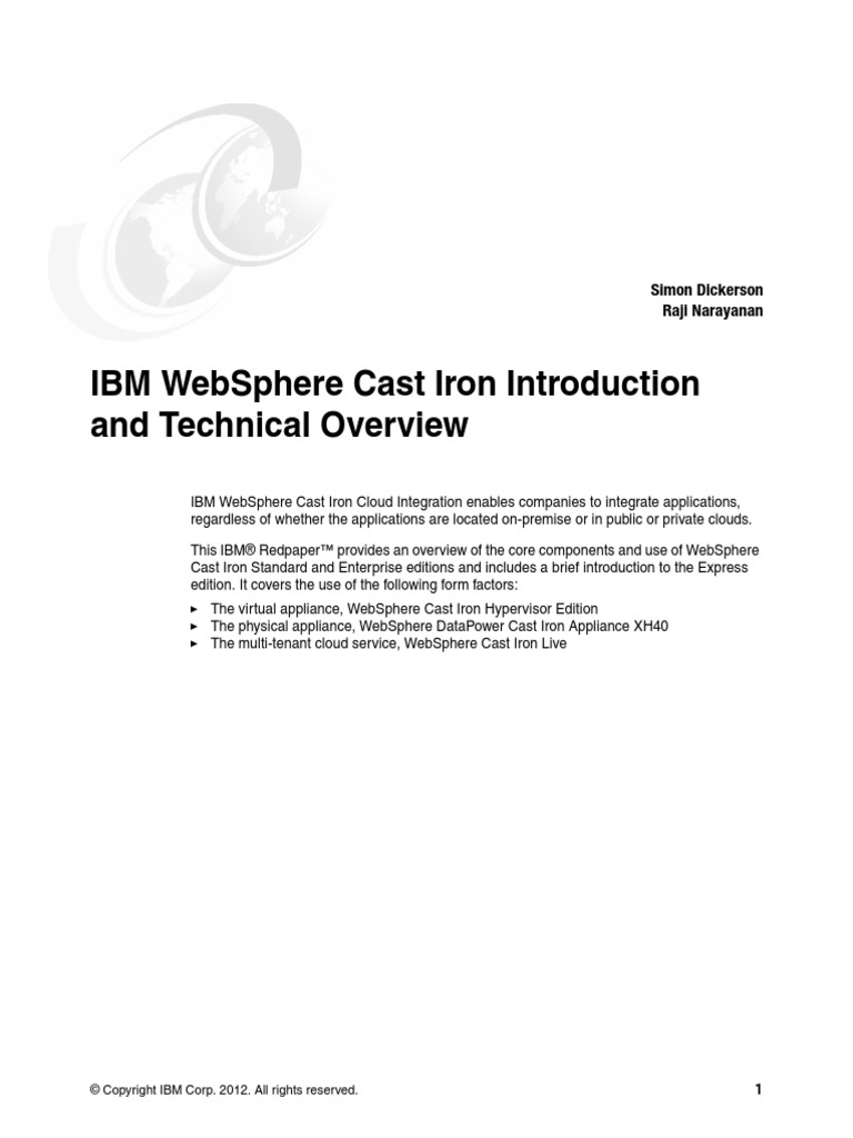 IBM WebSphere Cast Iron Introduction and Technical Overview | PDF | Cloud Computing | Transport ...