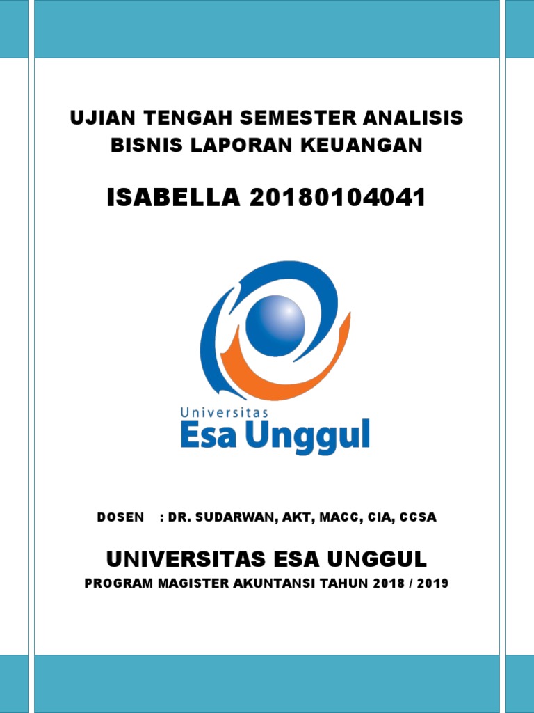 Isabella 20180104041 Uts Analisis Bisnis | PDF | Pengelolaan Keuangan & Uang | Teknologi & Rekayasa