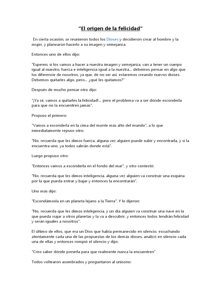 El Origen de La Felicidad | PDF